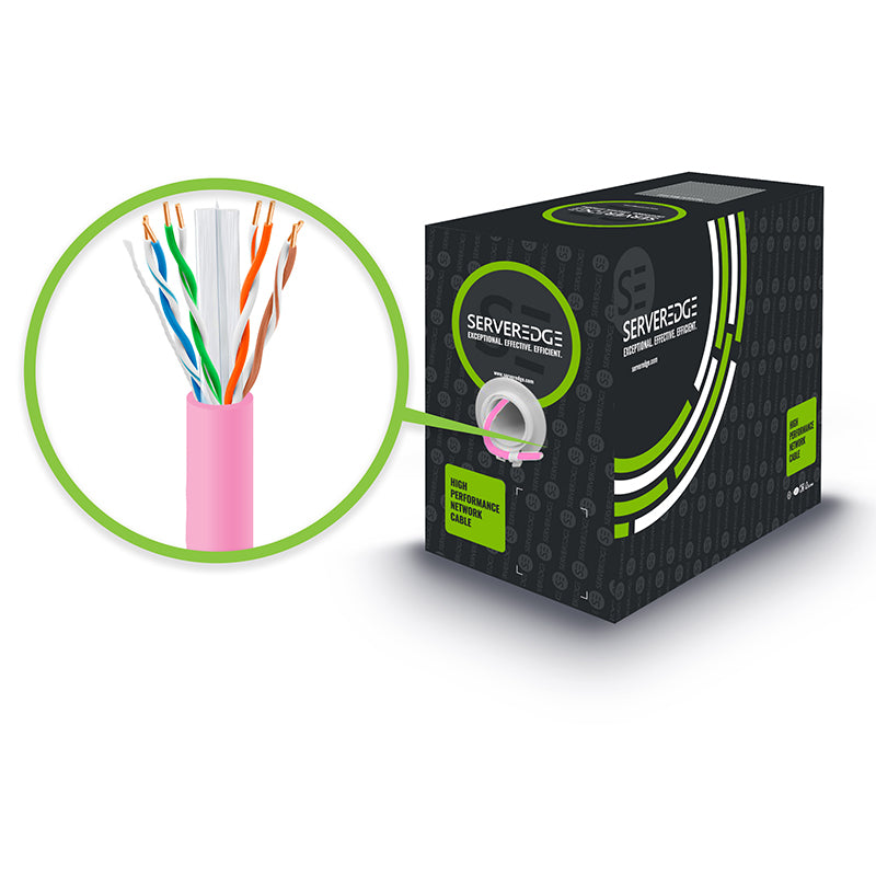 305m 23AWG Pink PVC Solid CAT6 Network Cable - UTP / 4 Pair