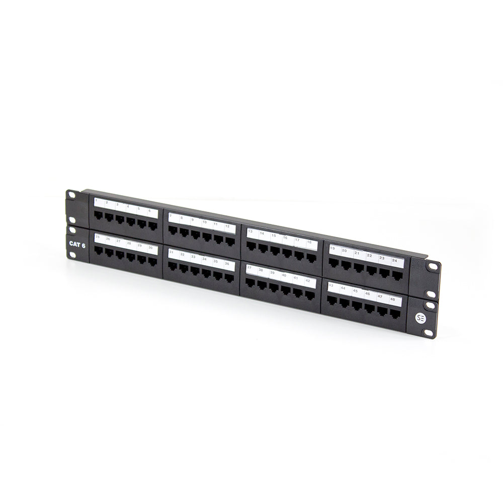 Serveredge 48 Port CAT6 Patch Panel - 2RU UTP - Includes Cable managem