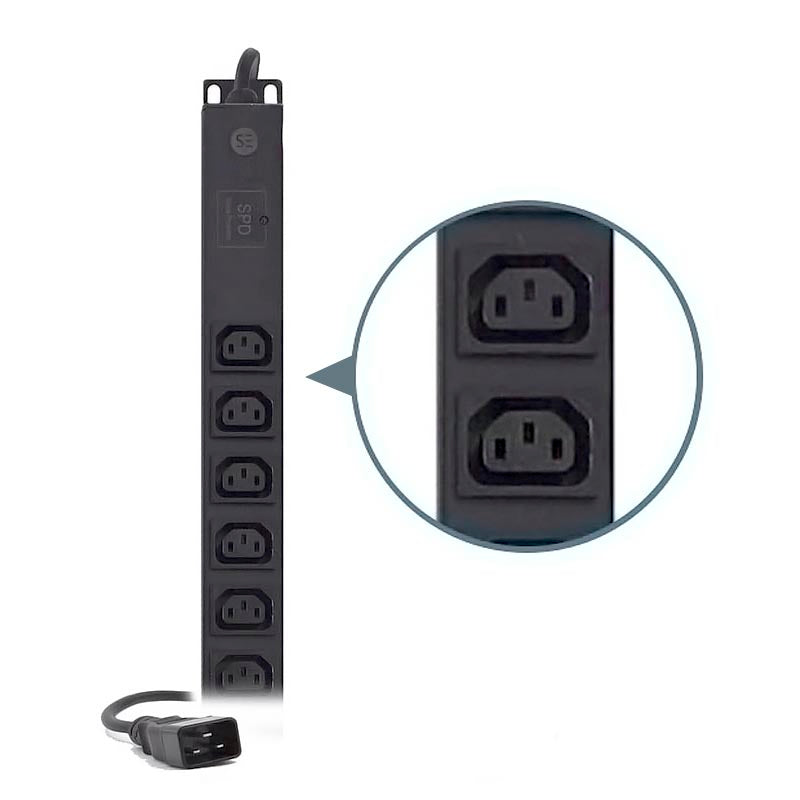 Vertical 15 Port PDU (15) IEC C13 Output (1) IEC C20 Input, 16A, 240V