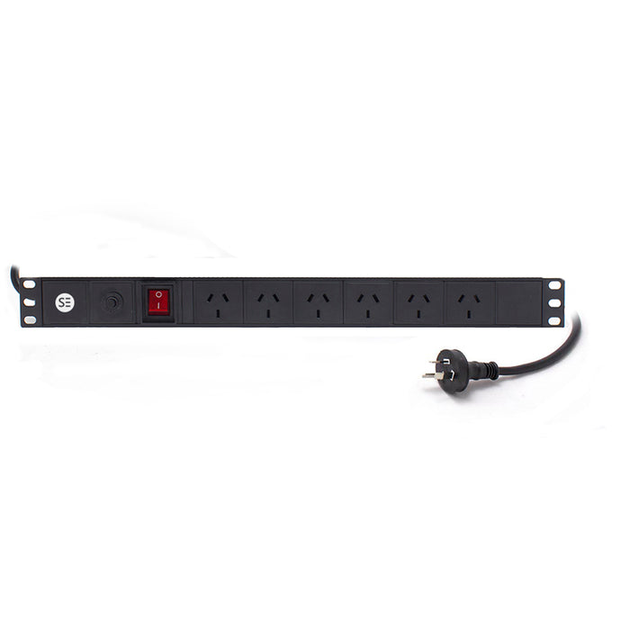 6 Port Basic PDU, (6) 3 Pin AUS GPO Output (1) 3 Pin Aus Plug Input ,1