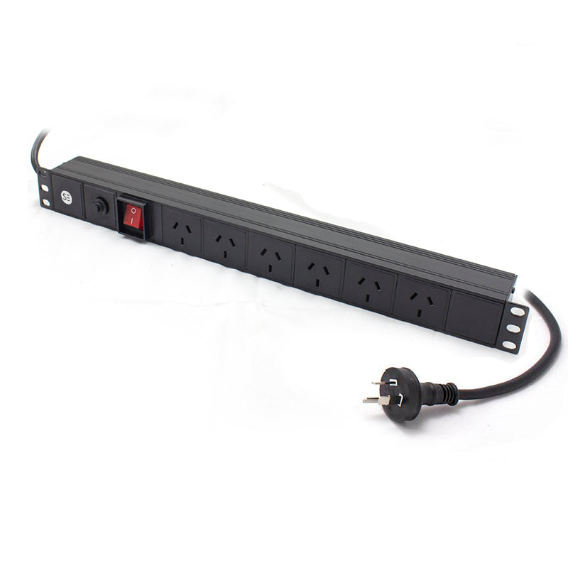 6 Port Basic PDU, (6) 3 Pin AUS GPO Output (1) 3 Pin Aus Plug Input ,1