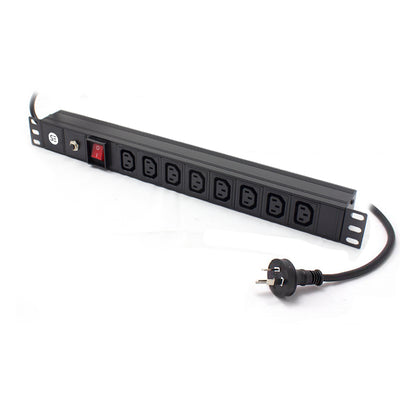 8 Port Basic IEC PDU, (8) IEC C13 Output & (1) Aus 3 Pin Plug Input, 1