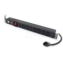 8 Port Basic IEC PDU, (8) IEC C13 Output & (1) IEC C14 Input, 10A, 240